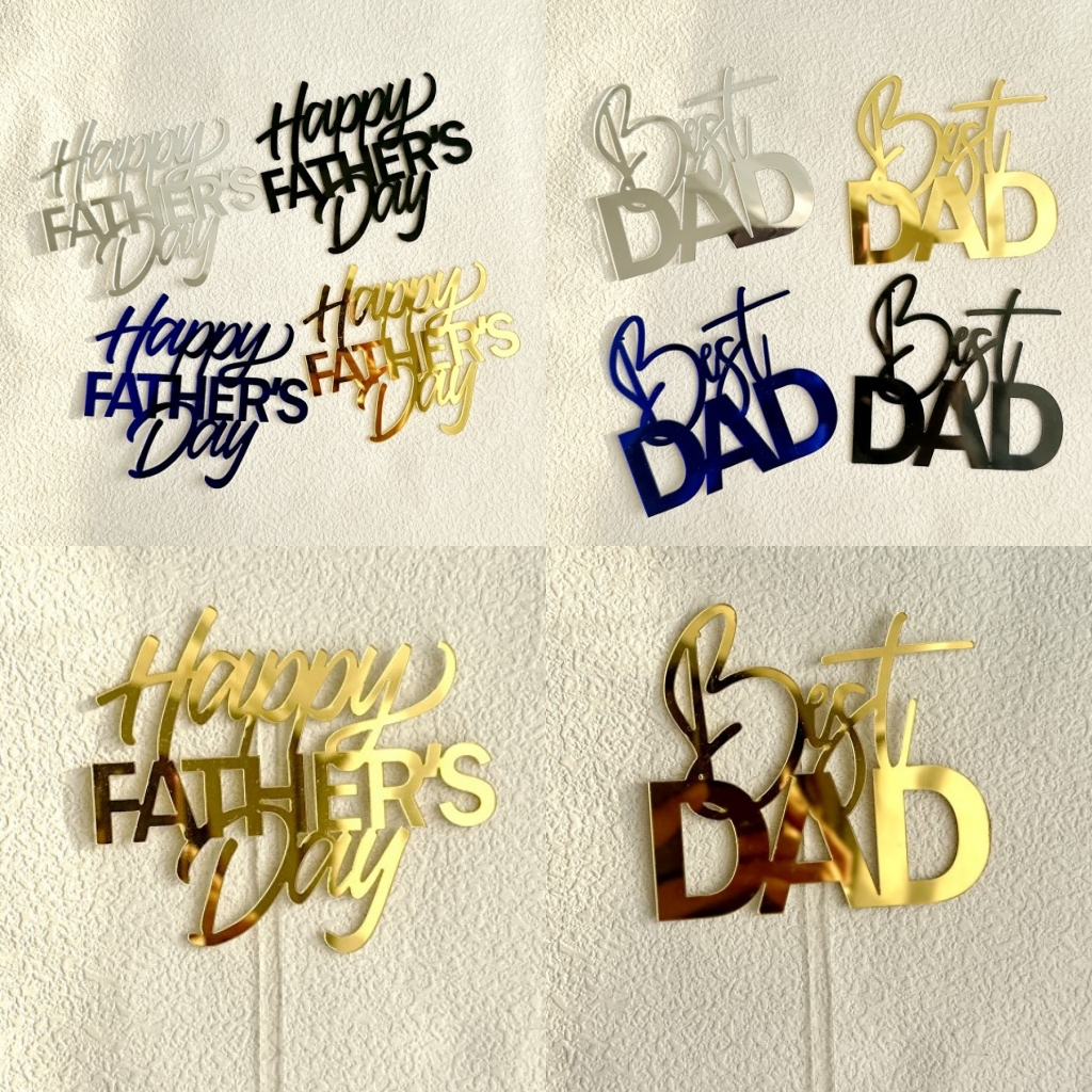 Happy Father's Day Cake Toppers, Best Dad Acrylic Cake Topper, Father's ...