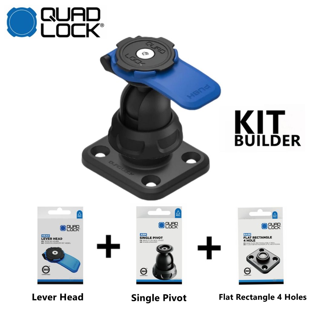 QUAD LOCK 360 Head Lever with Head Single Pivot Arm with Flat Rectangle ...
