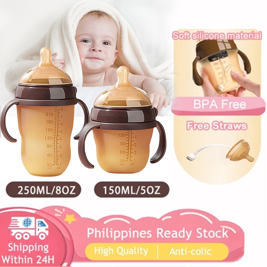 Baby Milk Bottle Feeding Bottle Anti-Bacterial Silicon Natural Nursing ...