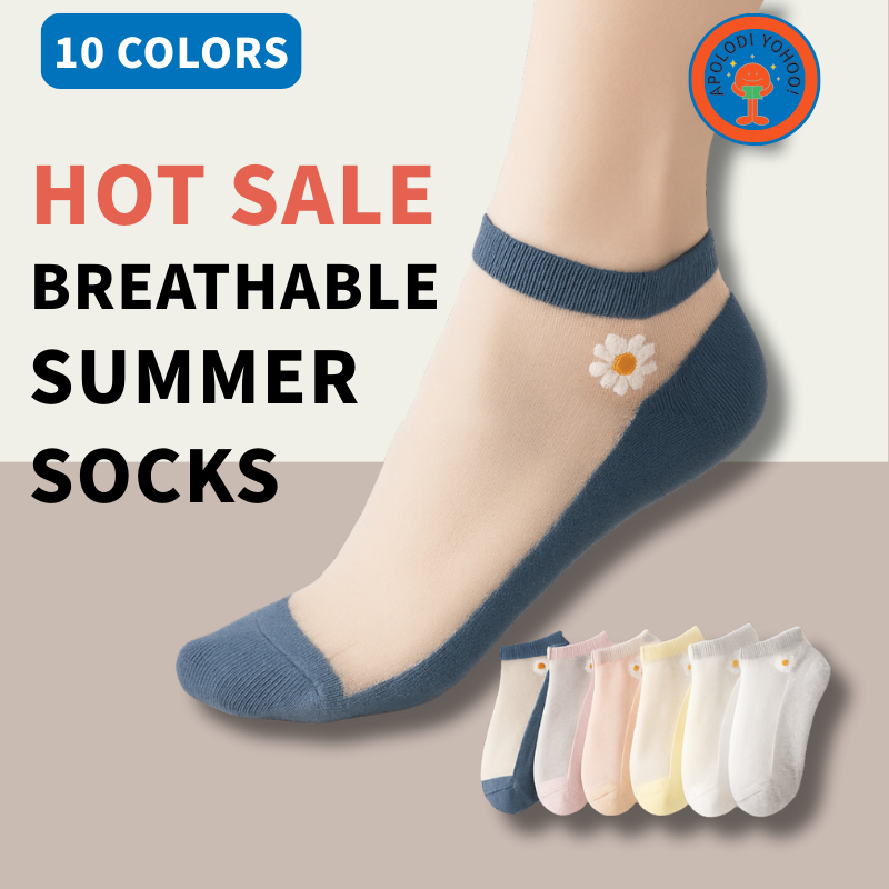 See-Thru Lace Ankle Socks for Women Cute Breathable Summer Medyas ...
