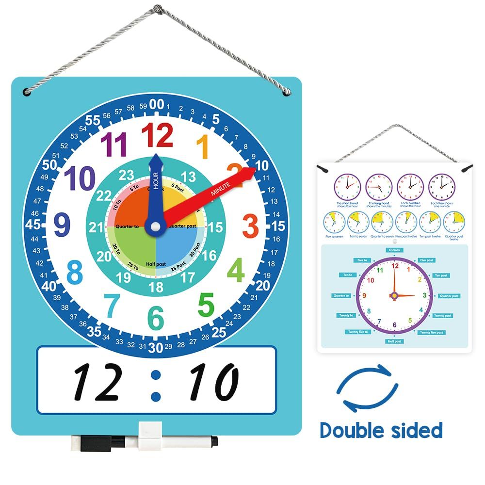 Writable Dry Erase Learning Clock, Teaching Demonstration Clock ...