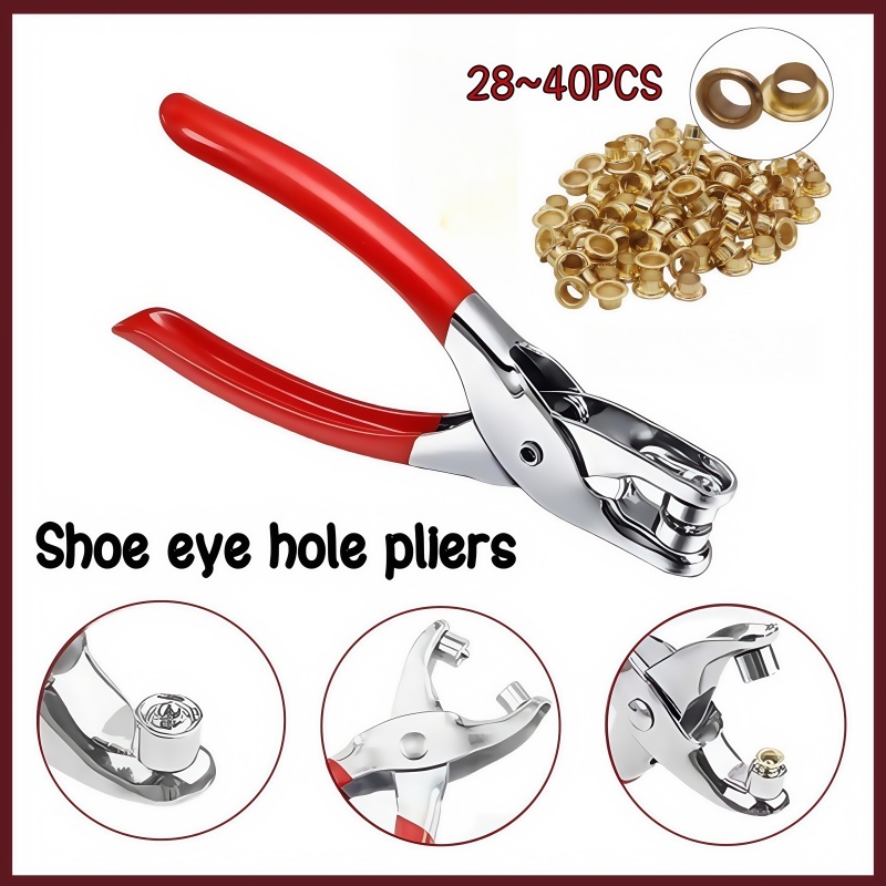 Grommet Eyelet Plier Set Eyelet Hole Punch Pliers Kit with 50 Metal ...