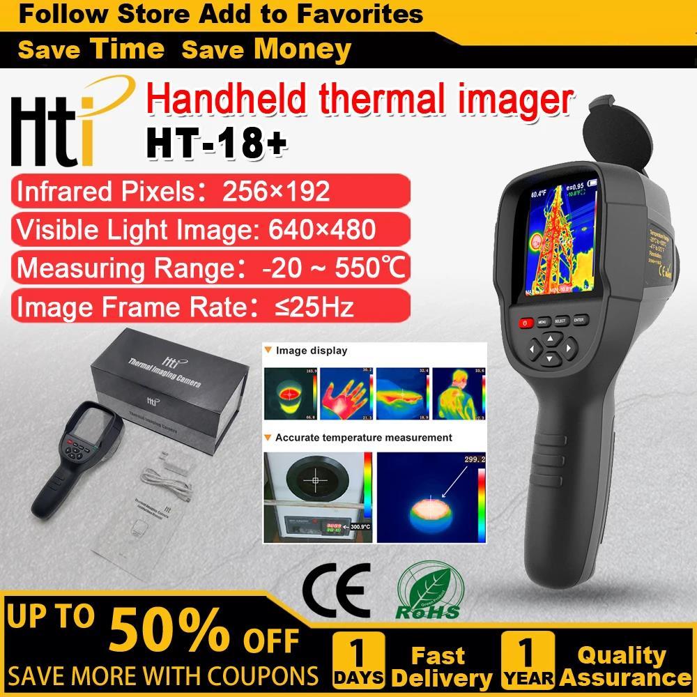 HTI Handheld Infrared Thermal Imaging Camera HD Resolution 256x192 Thermal Imagers Temperature ...