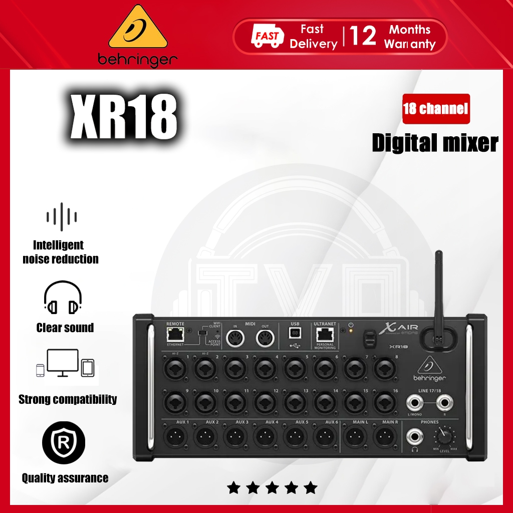 Behringer Air XR18 Rack Mount Professional Digital Mixer Built-in Wifi ...