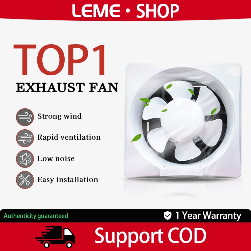 LEME 8/10/12 Inch Wall Mounted Exhaust Fan Ventilation For Kitchen Room ...