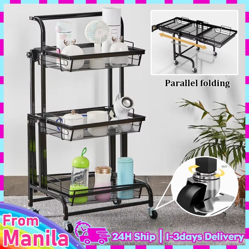 Parallel Folding Trolley Mobile Trolley Floor-Standing Small Cart ...
