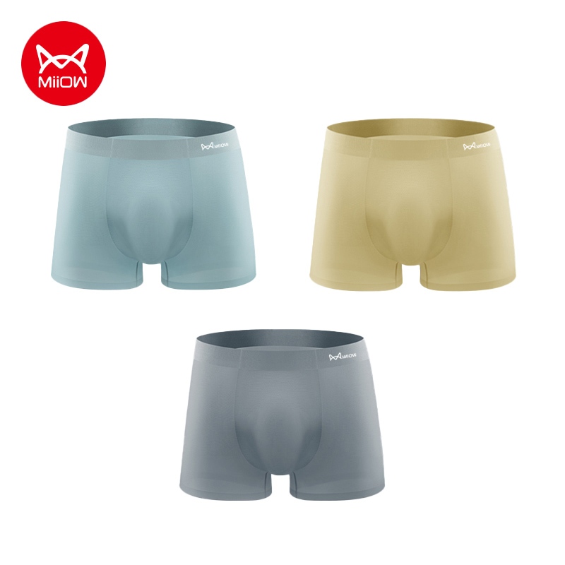 MiiOW 3Pcs Hot Sale Antibacterial Nylon Man Underwear Boxer Men's ...