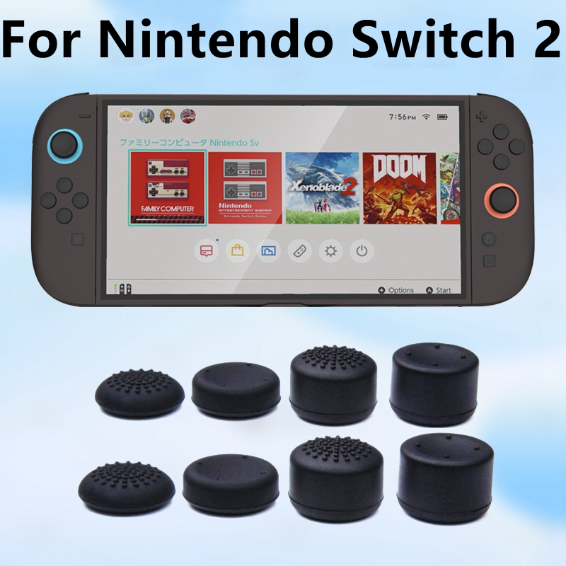 8-PCS Rubber Thumb Grips Caps for Nintendo Switch 2 Soft Silicone Anti ...