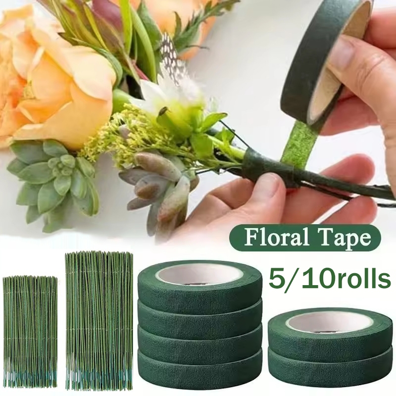 30 Yard 12mm Self-adhesive Bouquet Floral Stem Tape Artificial Flower ...