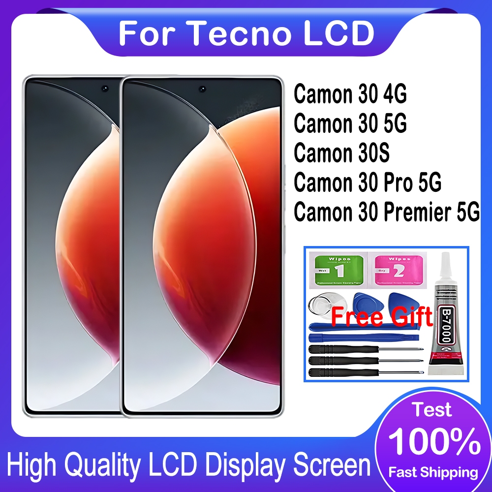 For AMOLED Tecno Camon 30 4G 5G Camon 30S Camon 30 Pro 5G Camon 30 Premier 5G LCD Display Touch ...