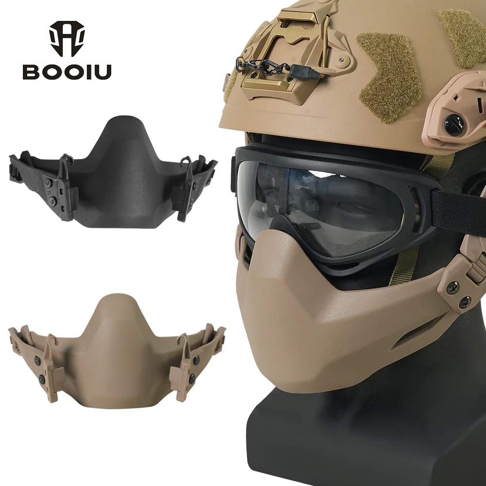 BOOIU Tactical Half Face Folding Mask Nylon with Hook Adjustable ...