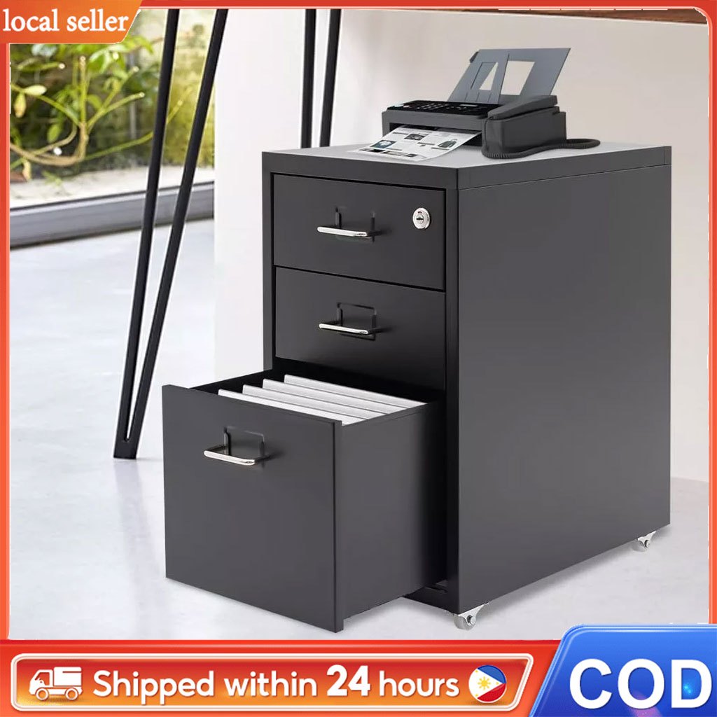Locking Office Cabinet Drawer Steel Cabinet with Wheels Metal Filing ...