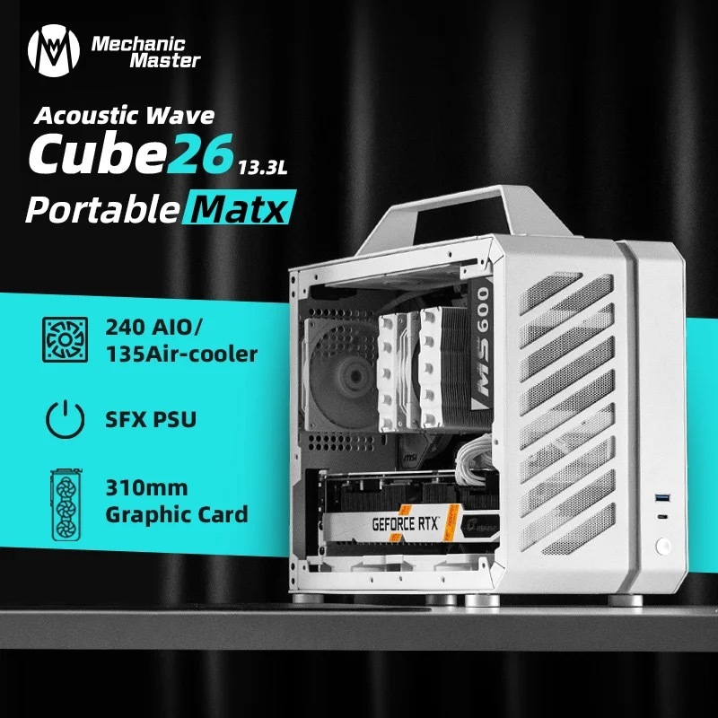 Mechanic Master C26 Computer Case SFX Power Supply ITX MATX Desktop ...