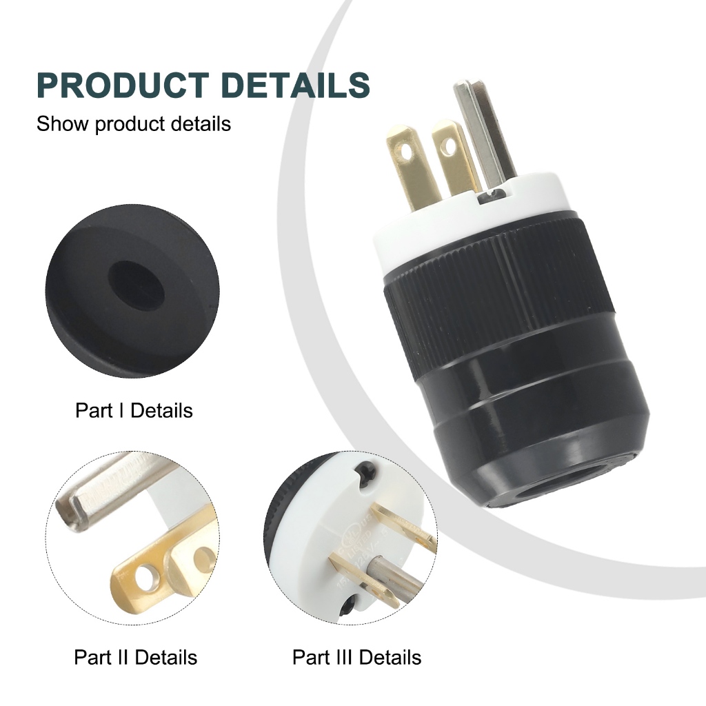 Industrial Plug Heavy Duty Plug Fuses & Links Male Replacement NEMA 5 ...