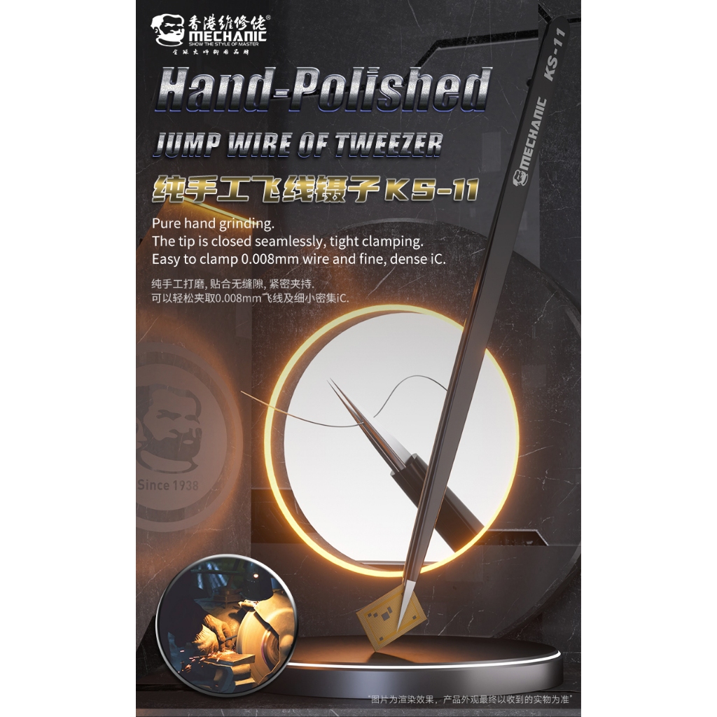 Mechanic KS-11 Hand-Grinding Of Jumper Wire Tweezer Non-Magnetic Ultra ...