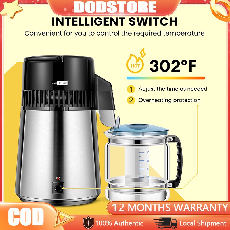 Water Distiller 4L 304 Stainless Steel Water Distiller With Smart ...