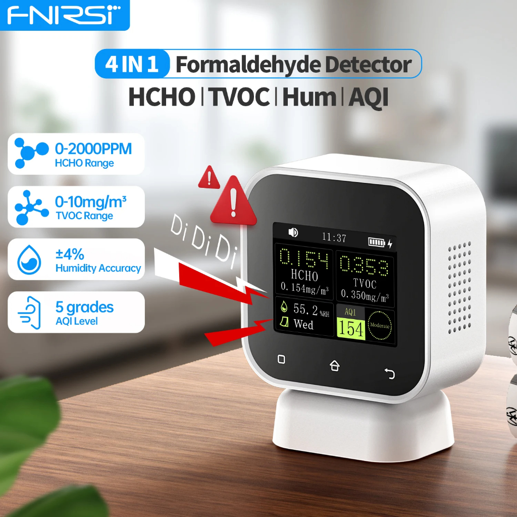 FNIRSI SFD-02 4-IN-1 Indoor Air Quality Monitor Touchscreen ...
