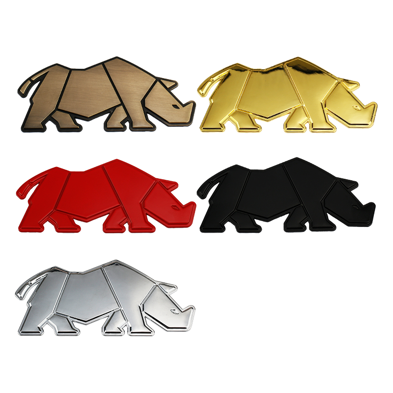 3D Metal Rhino Rhinoceros Logo Emblem Car Body Rear Trunk Badge Sticker ...