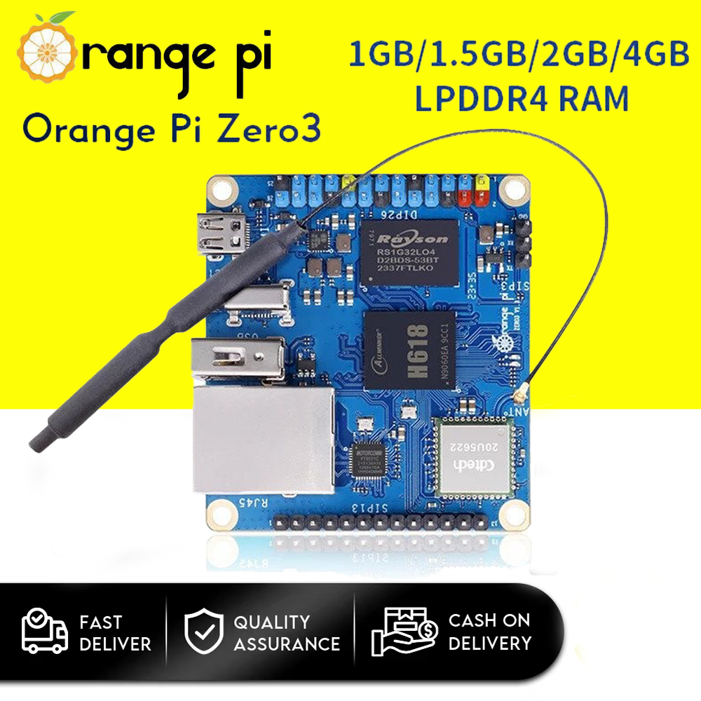[In stock] Orange Pi Zero 3 1GB 2GB 4GB RAM DDR4 Allwinner H618 WiFi ...