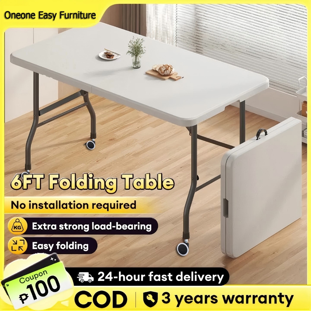 4/5/6FT Folding Table Heavy Duty Practical Table Indoor&Outdoor ...