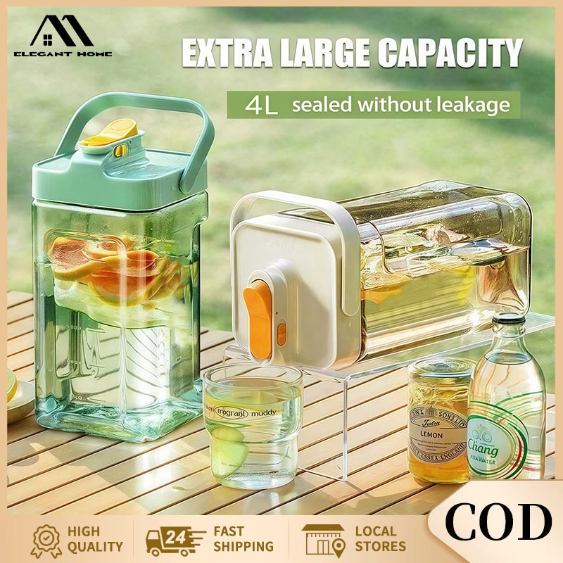 4L Refrigerator Drink with Cold Hot Water Bucket Fill Bottle Jug ...