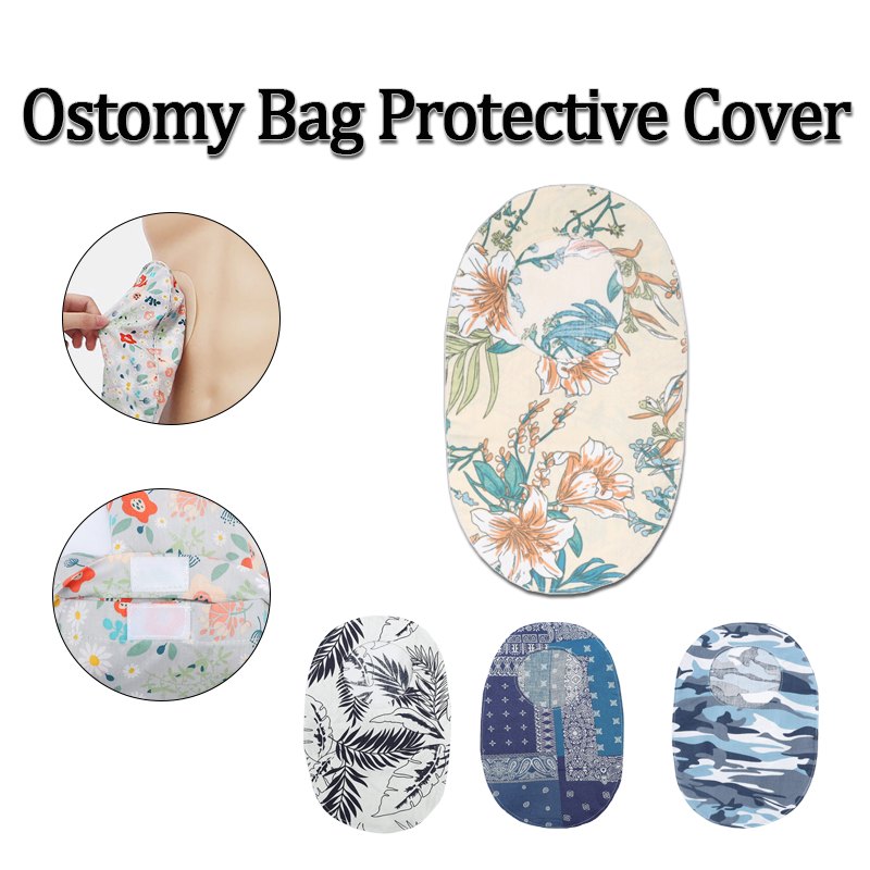 Floral Printed Ostomy Bag Protective Cover Round Shape Portable ...
