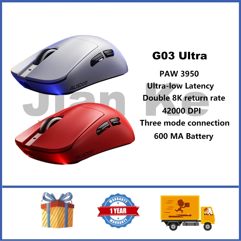 AUSDOM G03 Ultra Wireless Mouse PAW3950 Dual 8K Ultra Low Delay Custom Three Mode Game Mouse ...