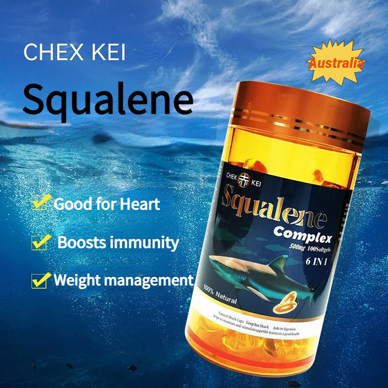 Chek Kei Australian Squalene Complex 500mg 6 IN 1 100 capsules protect ...