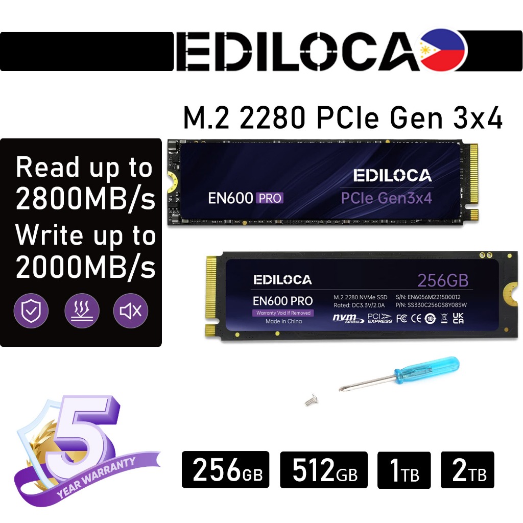 Ediloca EN600 Pro NVMe PCIe Gen3.0x4 M.2 2280 SSD,Solid State Drives ...