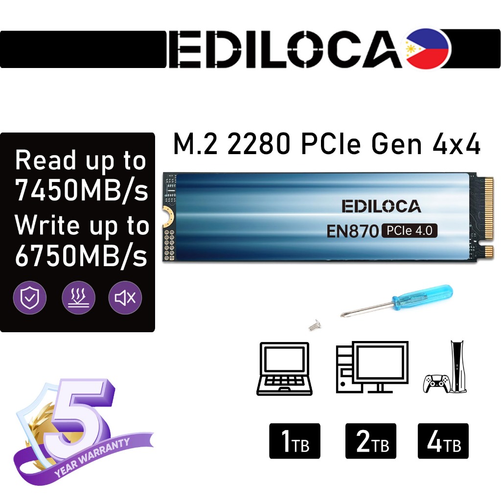 Ediloca EN870 NVMe SSD PCIe Gen4.0x4 1TB 2TB NVMe M.2 2280 SSD Solid ...