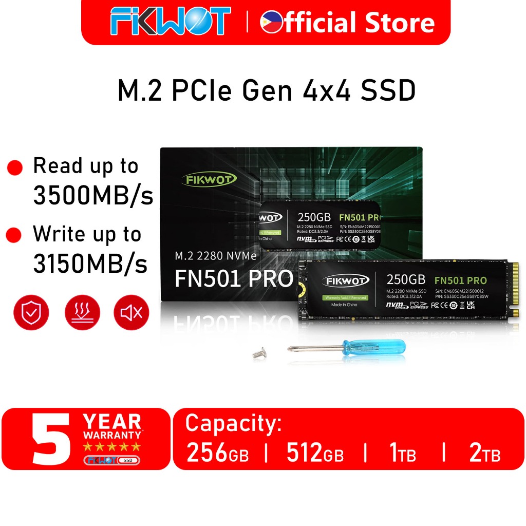 Fikwot FN501 Pro 1TB 2TB with Graphene Cooling Sticker NVMe M.2 2280 ...