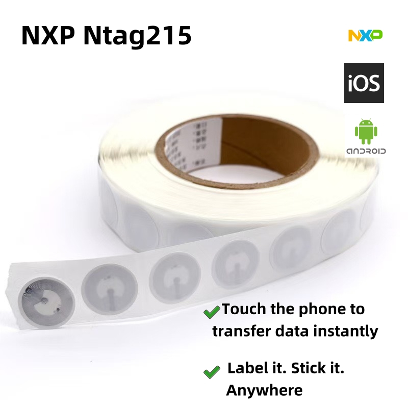 【5\15\40pcs】Nfc Chip Ntag213\215 High-capacity Sticker Smart Tags Rfid ...