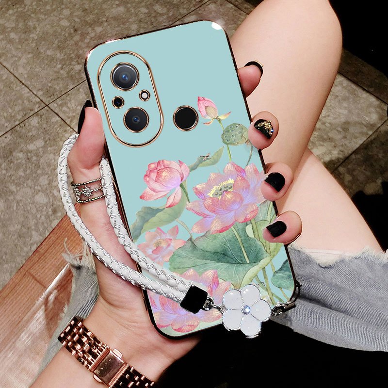 Case For Redmi 12c Imported material TPU silicone soft shell lotus ...