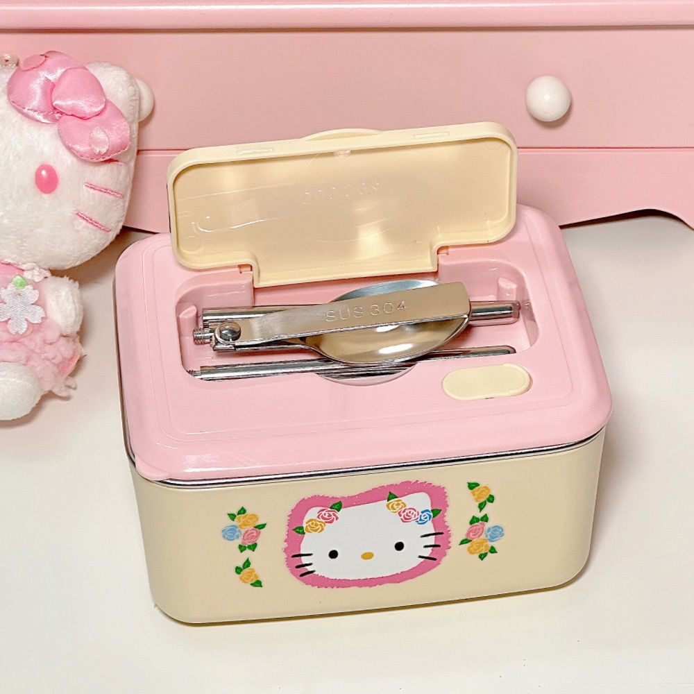 Hello Kitty 304 Stainless Steel Lunch Box Cute Kawaii Food Container Bento Box for Kids Adults ...