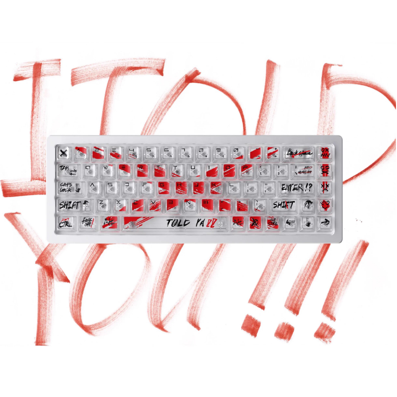 TOLD YA Keycap Transparent RGB Cherry Profile PC 122 keycaps set for ...
