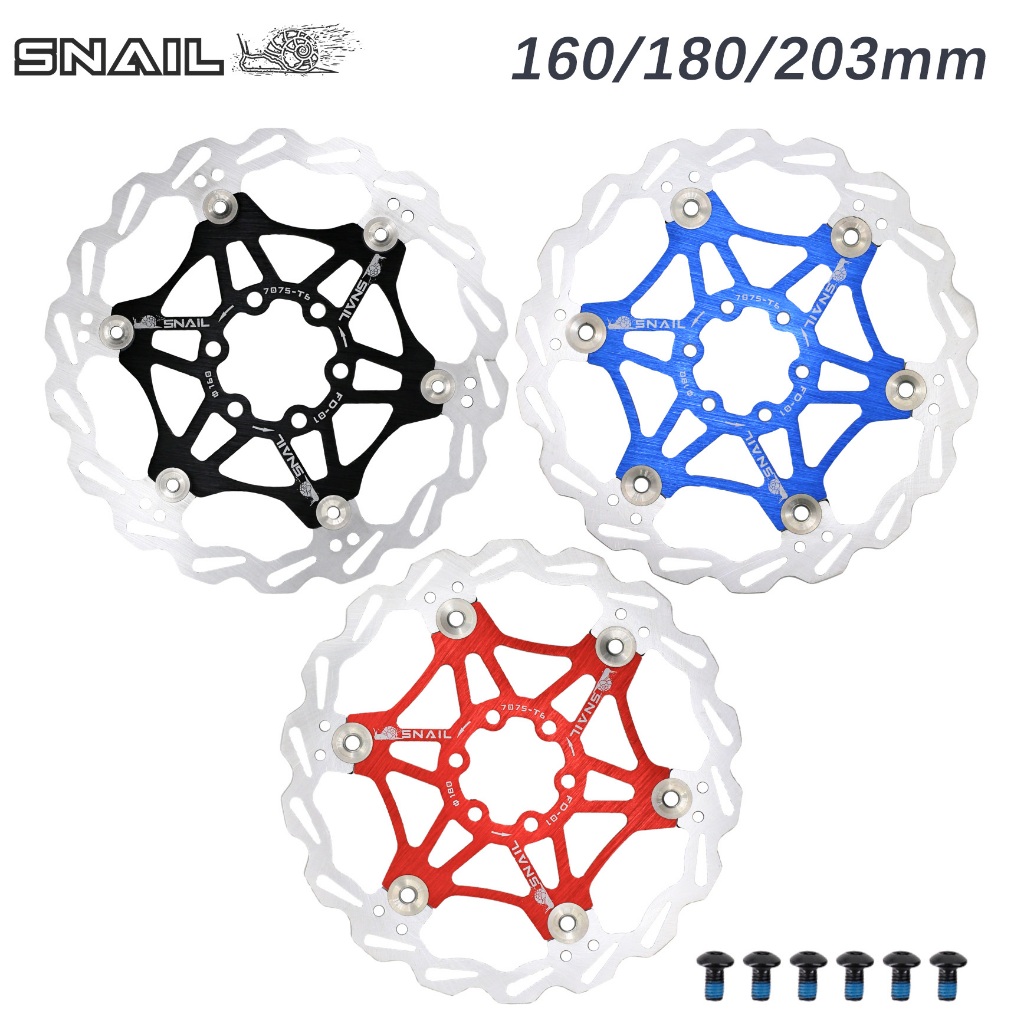 Snail Bike Brake Rotor Disc Floating Rotor Pad MTB Hydraulic 160 180 ...