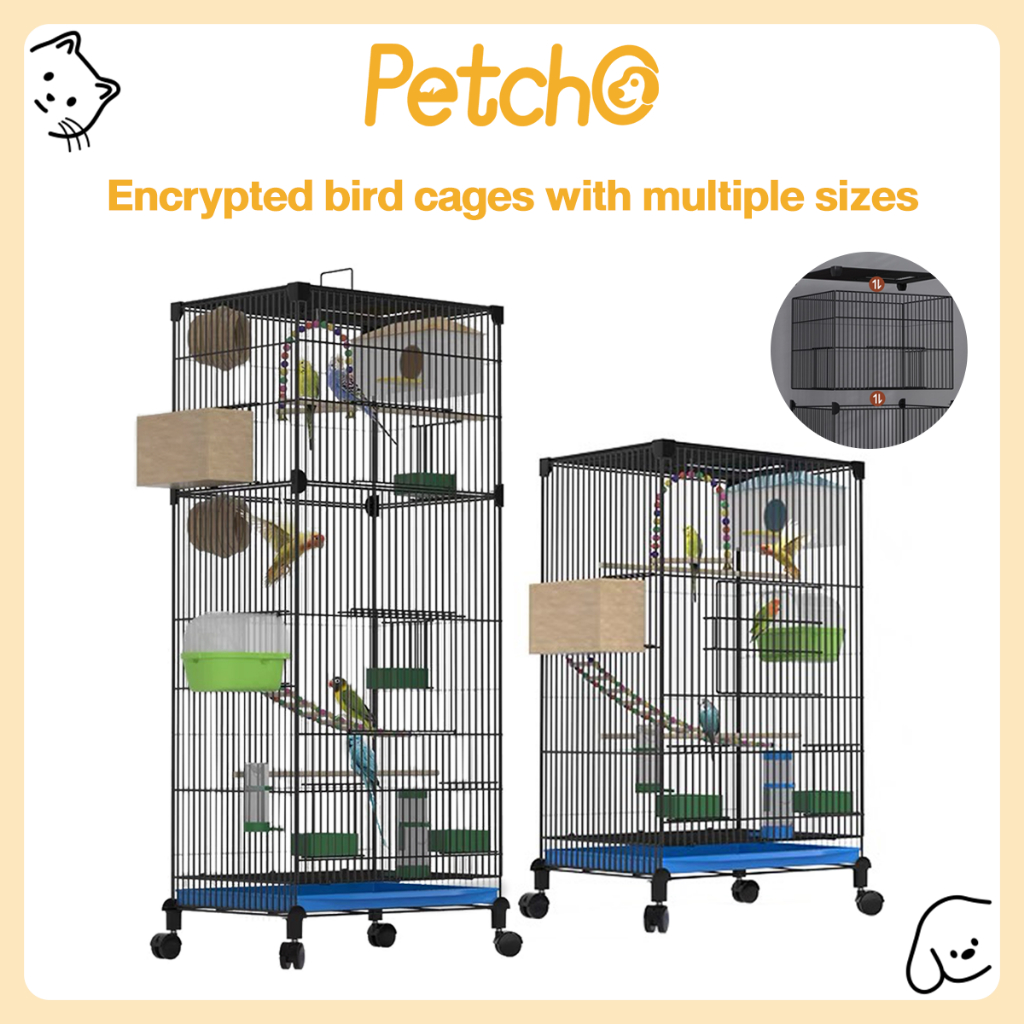 Petcho Bird Cage Encrypted Parrot Cage Various Sizes Bird Cage With ...