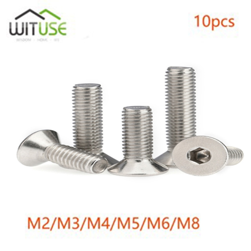 10 Pack CM M2 M2.5 M3 M4 M5 304 Hindi kinakalawang na Asero Hexagon Socket Extra Manipis Extra ...