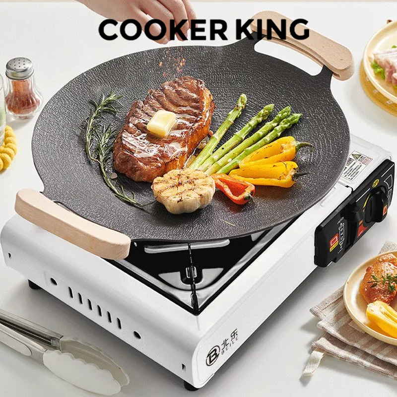 COOKER KING Non-stick Maifan Stone Grill Pan Oil Frying Baking Pan ...