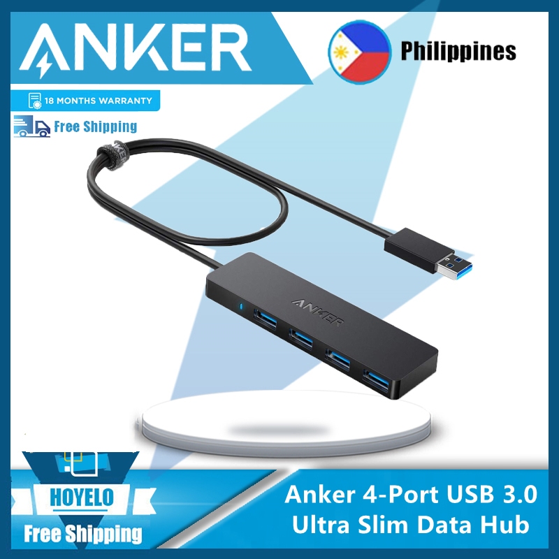 Anke r 4-Port USB 3.0 Hub, Ultra-Slim Data USB Hub with 2 ft Extended ...