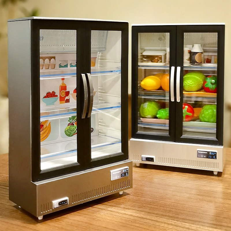 Children Mini Simulation Double Door Large Refrigerator Freezer Boys ...