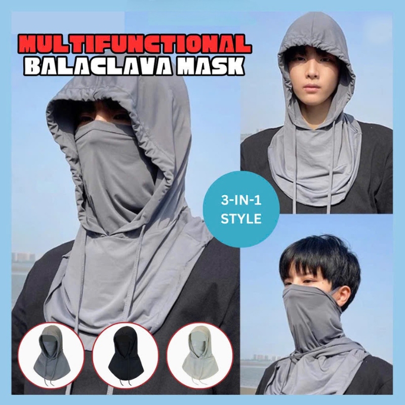 COD Ice Silk Sunscreen Outdoor Full Face Mask Sun Cap UV Resistant ...