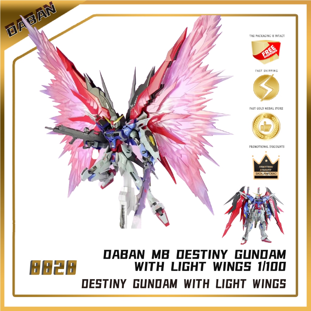 DABAN MB Destiny Gundam With light wings 1/100 Gundam model | Shopee ...