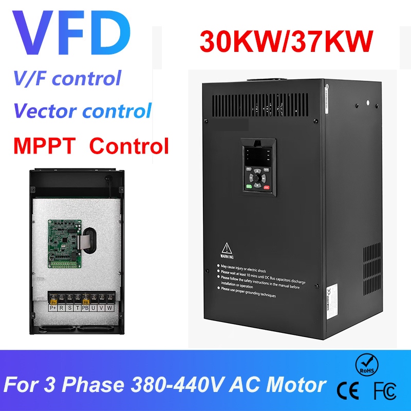 30KW 37KW VFD 40hp Variable Frequency Driver Ac Drive 3 Phase 380V 415V ...