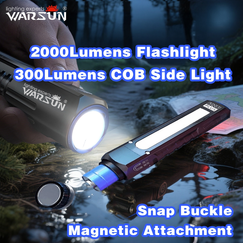 Warsun SQ03 Mini Flashlight 2000LM | Rechargeable 3500mAh, IPX6 ...