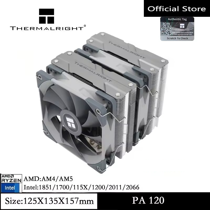 Thermalright PA120 CPU Air Cooler 6 Heat Pipes Cooling Radiator Chassis ...