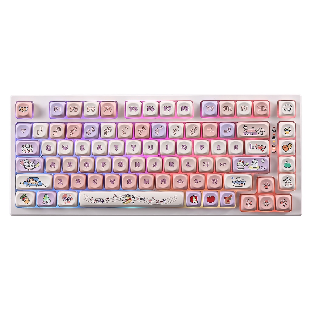 YUNZII Happy Puppy PBT Keycaps, 142-key 5-side Dye Sublimation MOA ...
