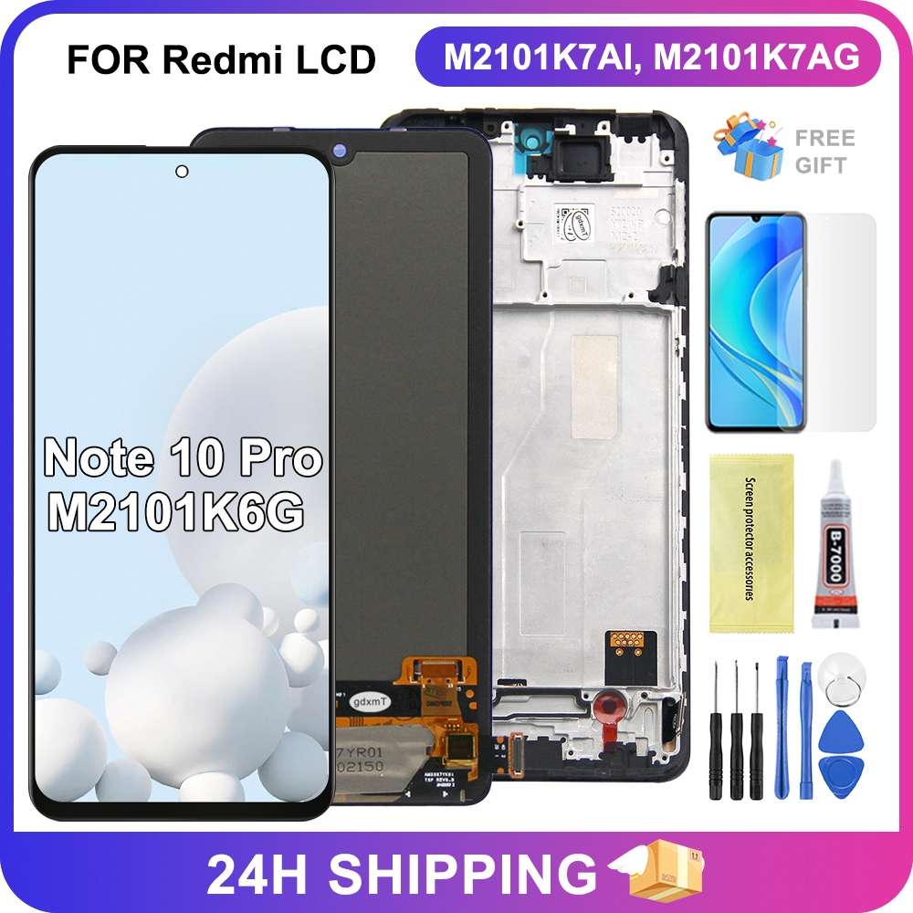 For Xiaomi Redmi Note 10 Pro M2101K6G LCD Display Touch Screen Digitizer Assesmbly Replacement ...