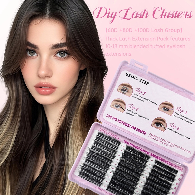 False Eyelashes Lashes Natural Heat-Bonded Cluster Eyelashes High ...
