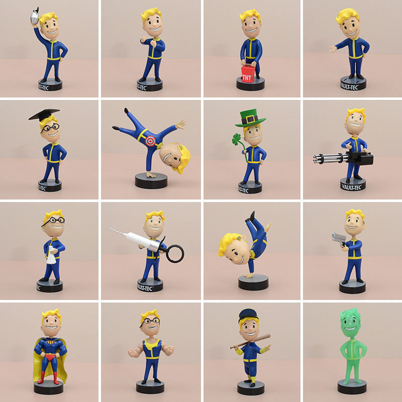 28 Styles For Fallout 4 Vault Boy Anime Statue PVC Collection Figurine ...